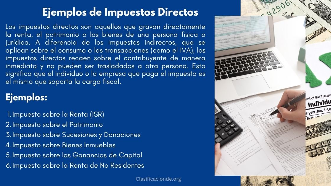 6 Ejemplos de Impuestos Directos: Una Mirada Detallada - ¿Cómo se clasifican?