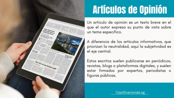 5 Ejemplos de Artículos de Opinión - ¿Cómo se clasifican? 5 Ejemplos de Artículos de Opinión - ¿Cómo se clasifican?