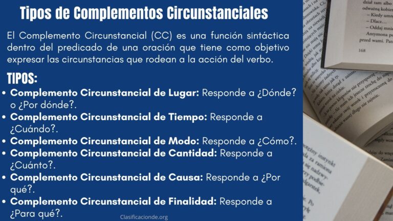 Tipos de Complementos Circunstanciales - ¿Cómo se clasifican?