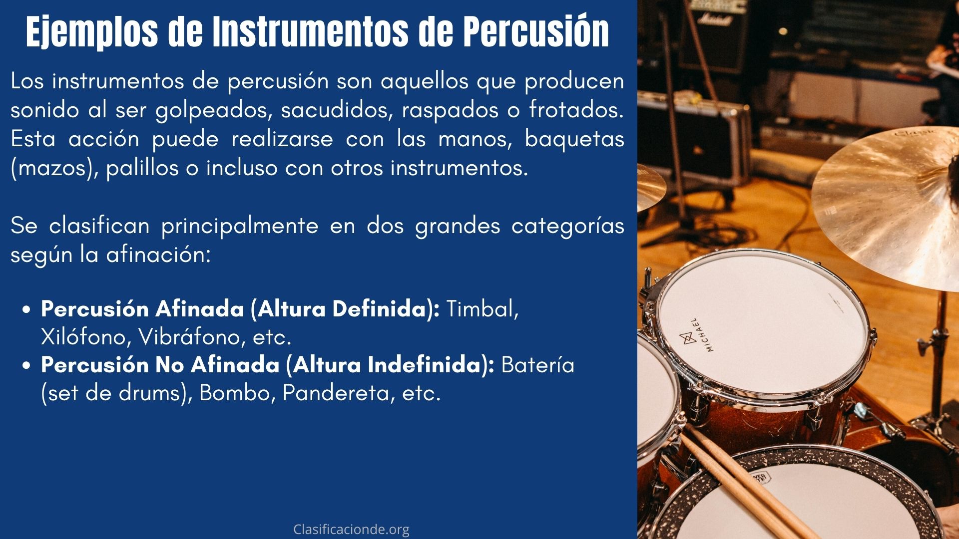 Ejemplos de Instrumentos de Percusión - ¿Cómo se clasifican?