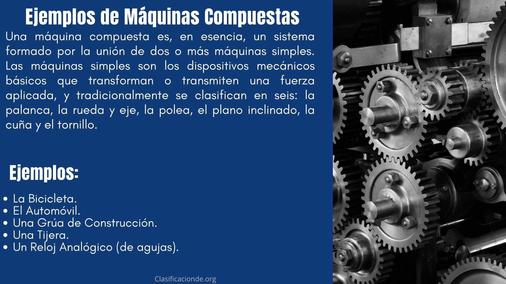 Ejemplos de Máquinas Compuestas - ¿Cómo se clasifican?