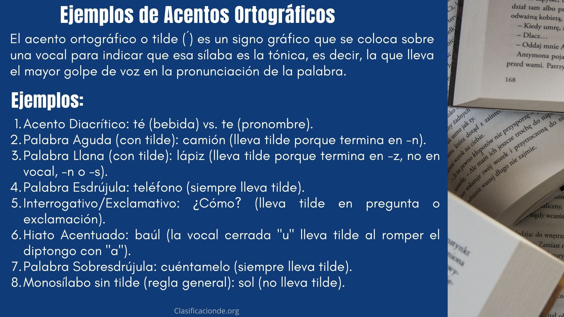 Ejemplos de Acentos Ortográficos - ¿Cómo se clasifican?
