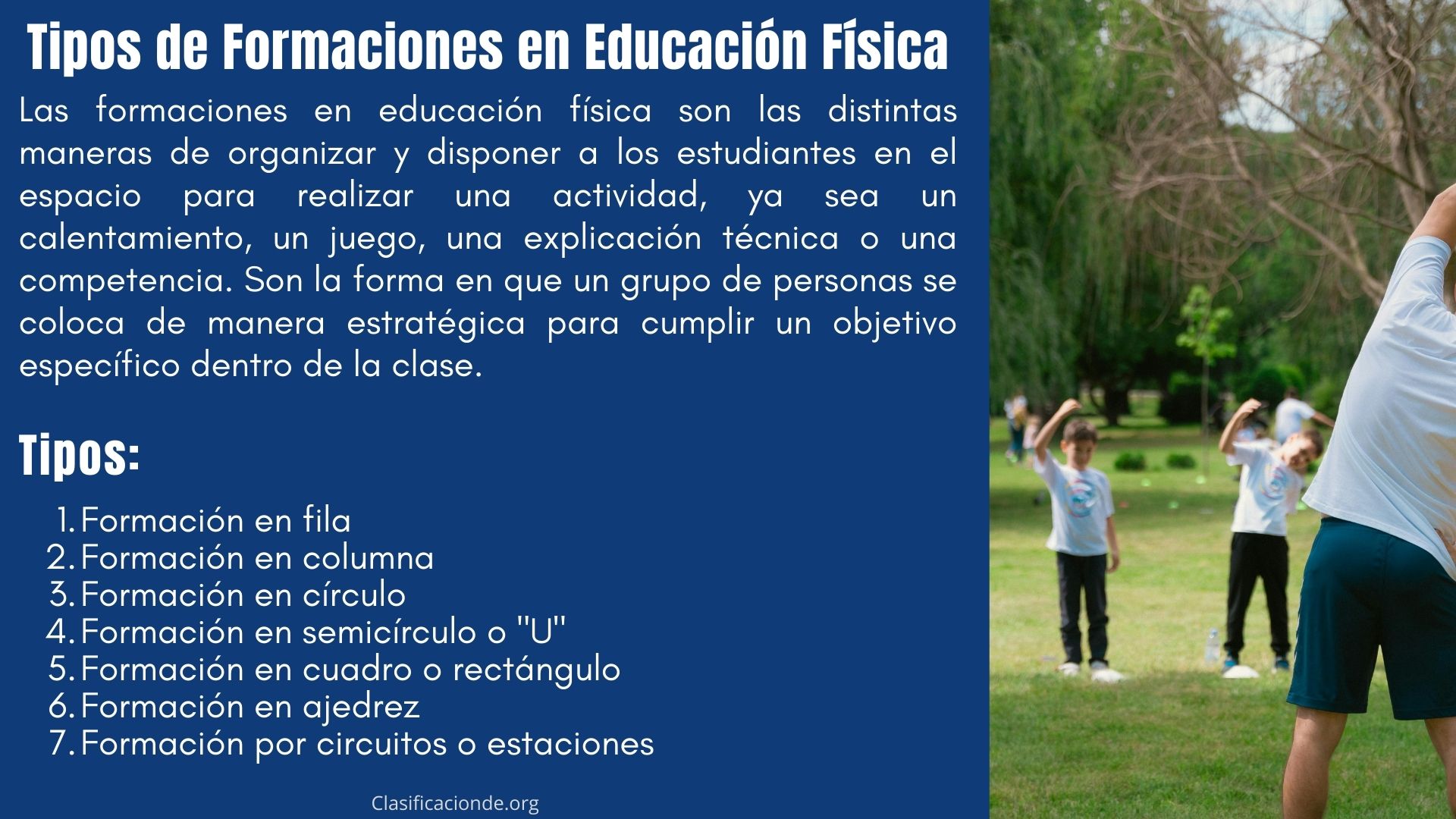 7 Tipos de Formaciones en Educación Física - ¿Cómo se clasifican?