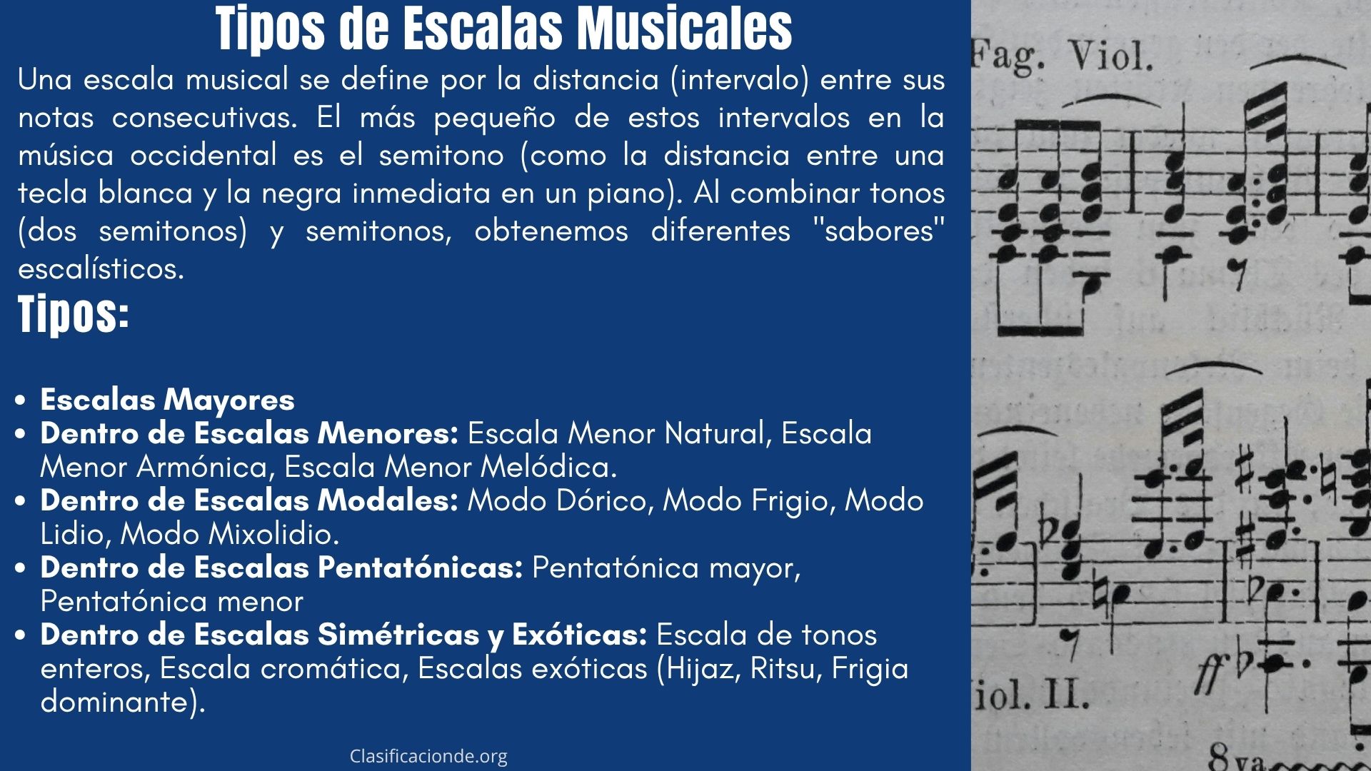 Tipos de Escalas Musicales - ¿Cómo se clasifican?
